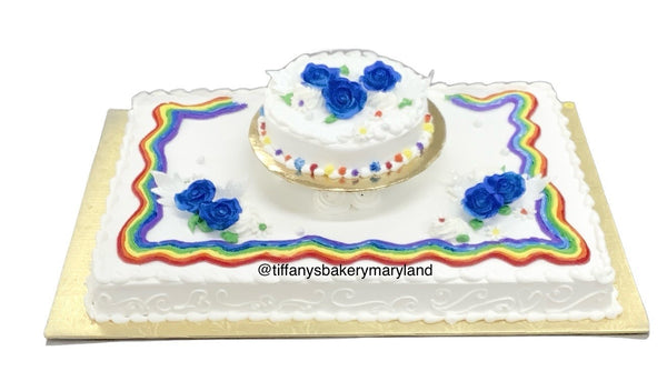Full Sheet with 8" Round Cake – Tiffany's Bakery