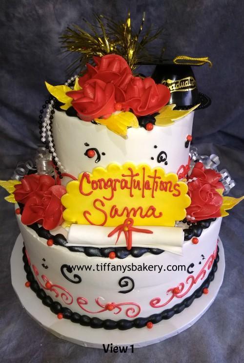 Graduation Celebration Tier Cake with Plastic Cap – Tiffany's Bakery