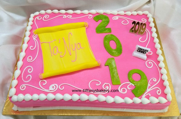 graduation scroll cake