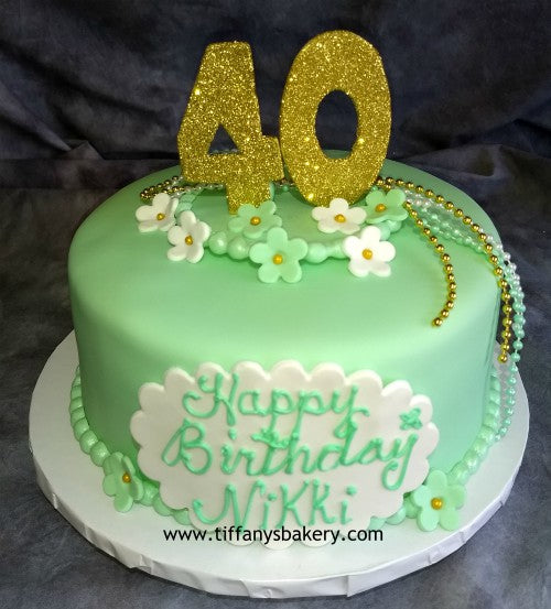 Round Fondant Covered Cake – Tiffany's Bakery